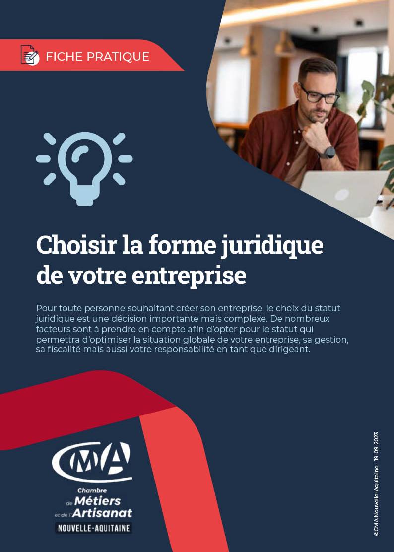 Choisir la forme juridique de votre entreprise