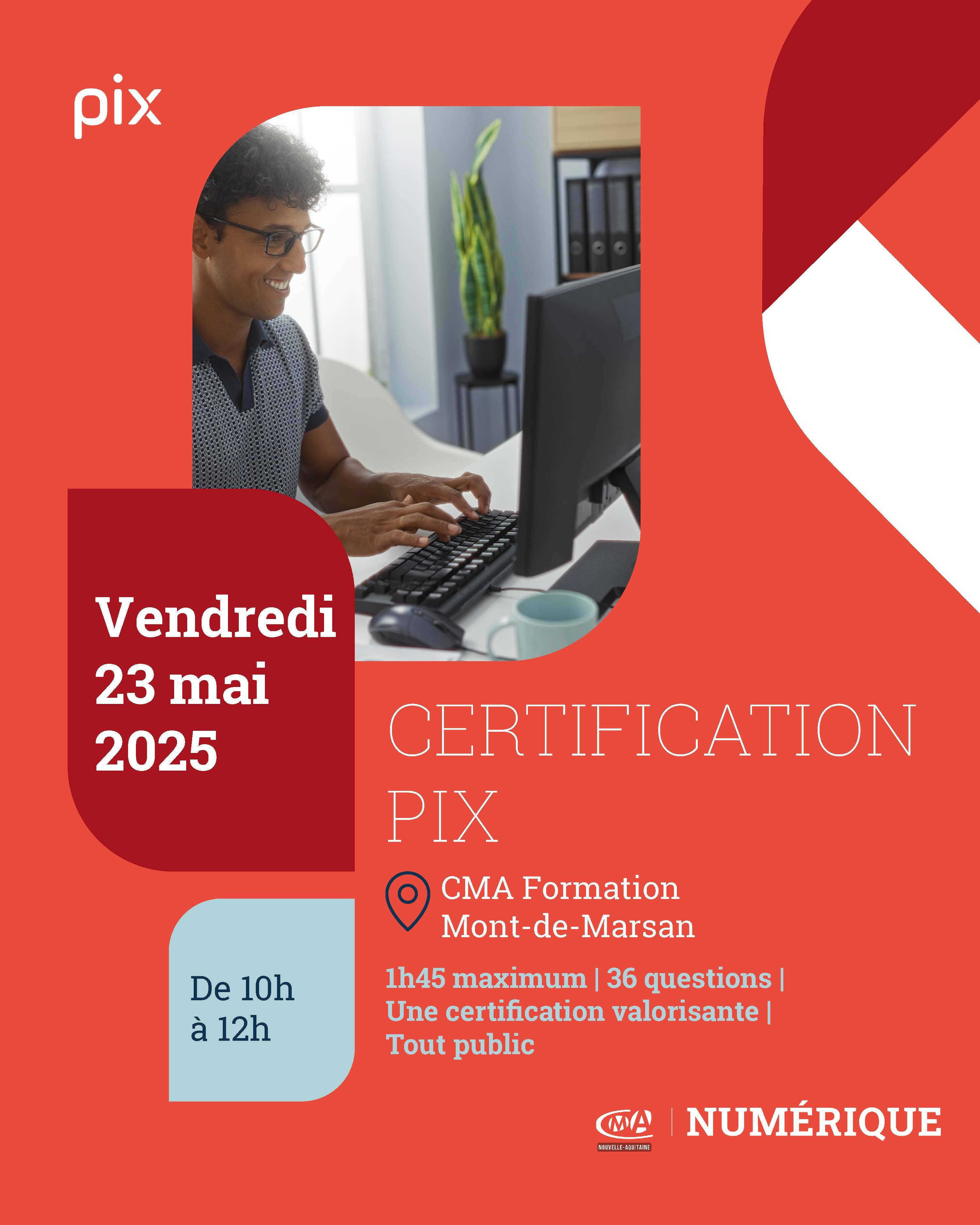 Passez votre Certification PIX avec la CMA Nouvelle-Aquitaine